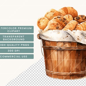 Watercolor Bakery Clipart Bundle: 25 PNG Sublimation Designs (digital ...