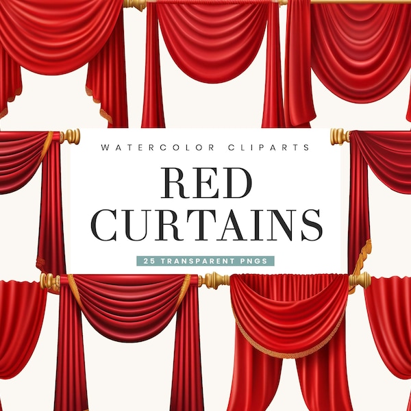 Red Curtains - Etsy