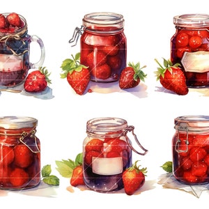 25 Watercolor Jam Jar Clipart Bundle Sublimation Designs Digital ...