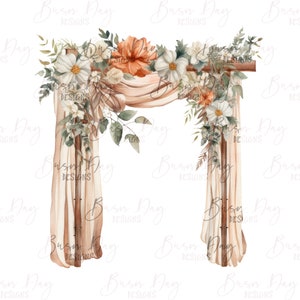 Watercolor Arches Clipart Bundle: Boho Wedding PNG (digital Download ...
