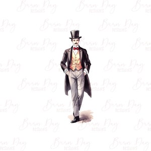 Watercolor Dapper Gentleman Clipart Bundle Digital Download - Etsy
