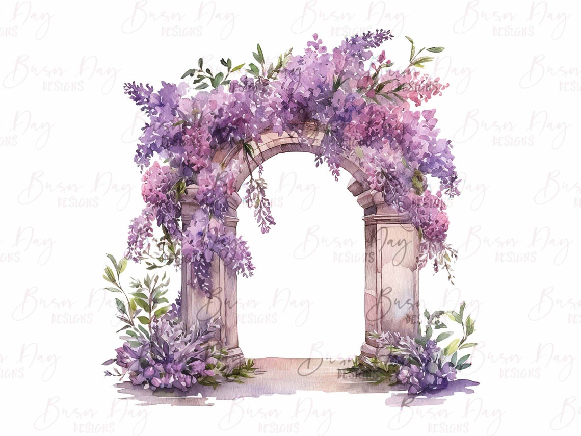 Watercolor Spring Arches Clipart: Floral PNG Set (digital Download) - Etsy