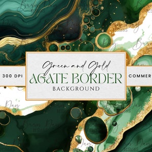 12 Green and Gold Agate Background Digital Download, Sublimation ...