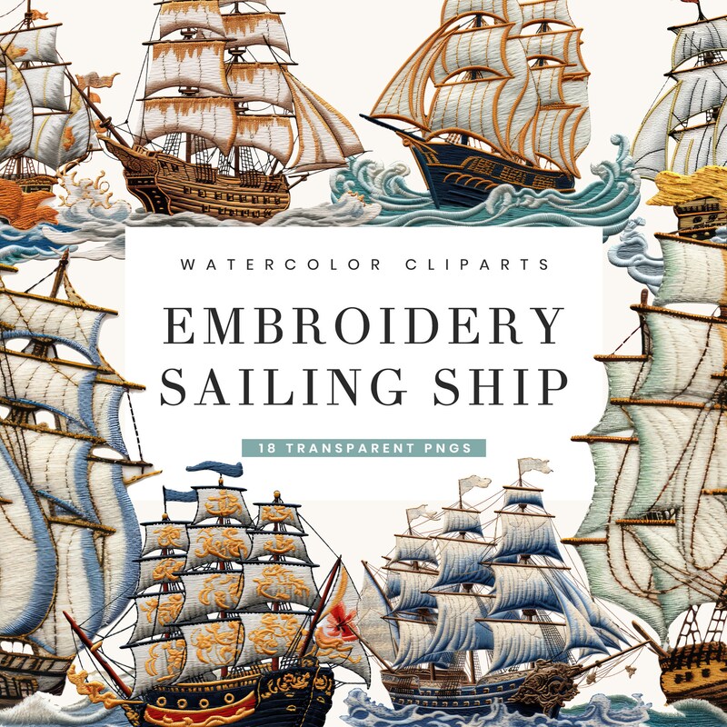 Ship Embroidery - Etsy