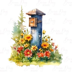 28 Watercolor Mailboxes Clipart Bundle , Commercial Use, Digital ...