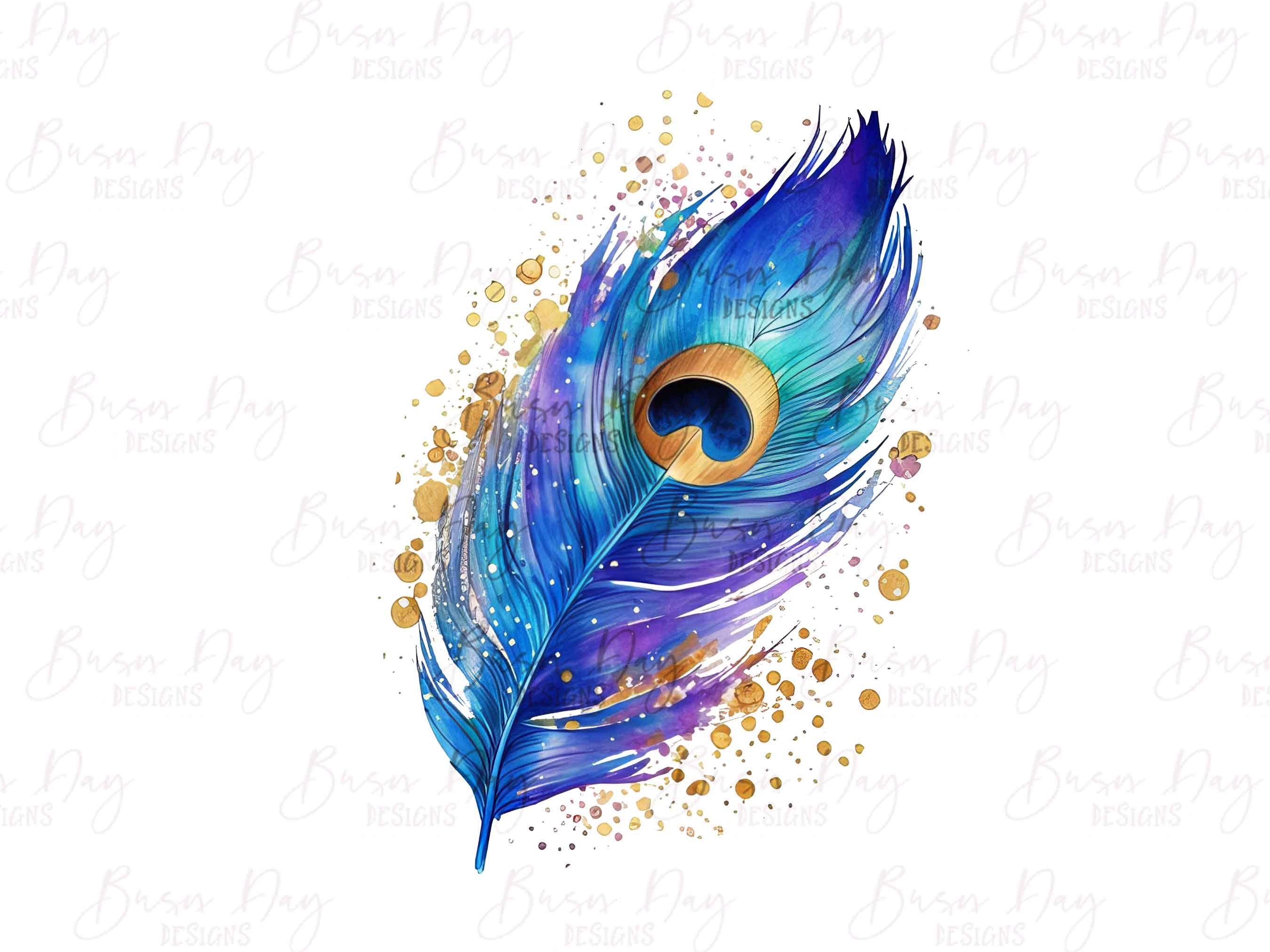 Watercolor Peacock Feather Clipart Bundle (digital Download) - Etsy