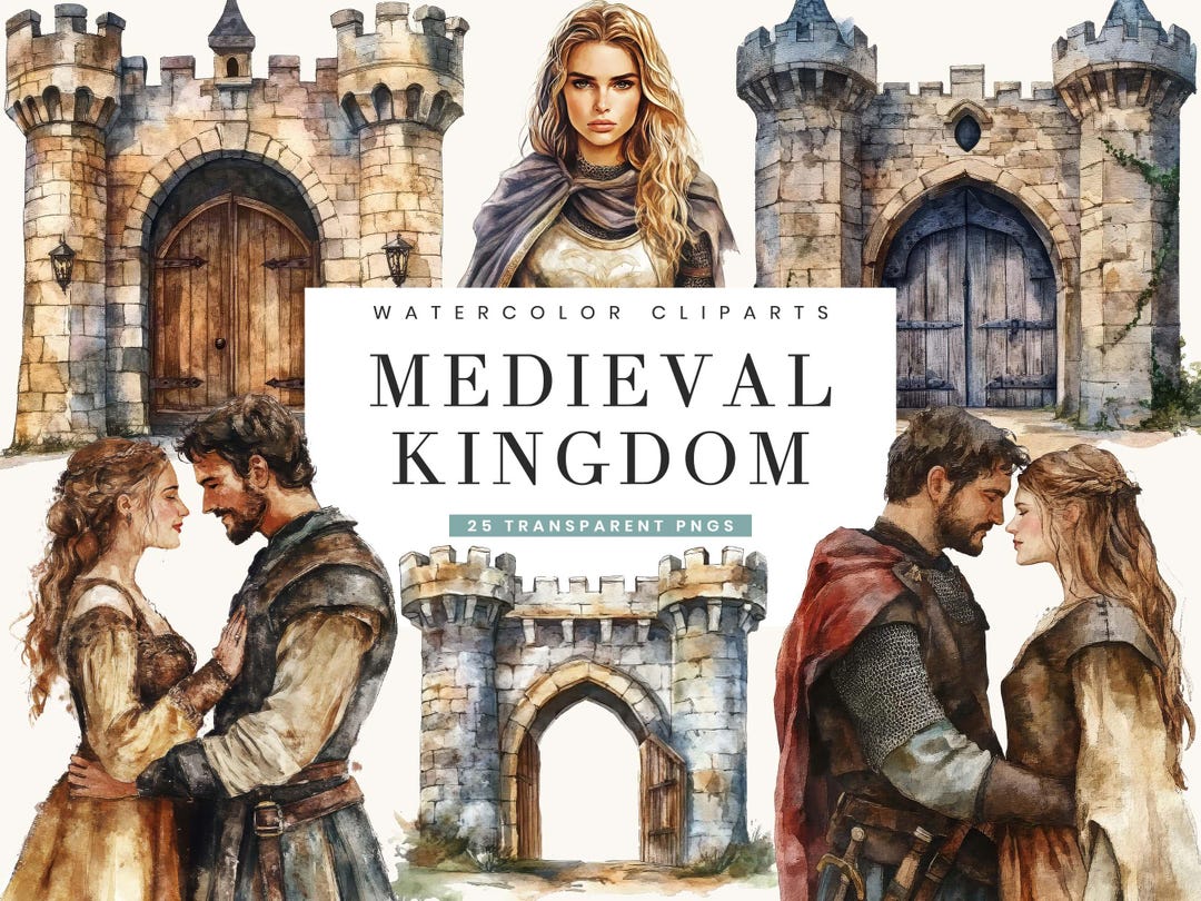 25 Medieval Royal Kingdom Clipart Bundle Sublimation Designs Digital ...