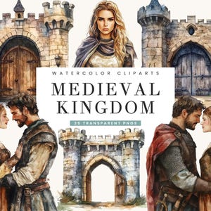 25 Medieval Royal Kingdom Clipart Bundle Sublimation Designs Digital ...