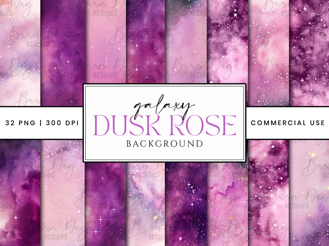 Dusk Rose Galaxy Backgrounds: 32 PNG Sublimation Designs (digital ...