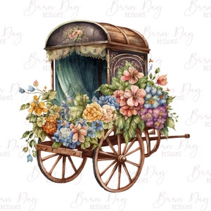 Watercolor Flower Carts Clipart Bundle (digital Download) - Etsy