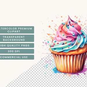 Watercolor Cake & Cupcake Clipart Bundle (digital Download) - Etsy