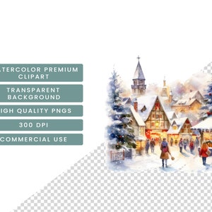 Watercolor Christmas Winter Scenes Clipart Bundle (digital Download) - Etsy