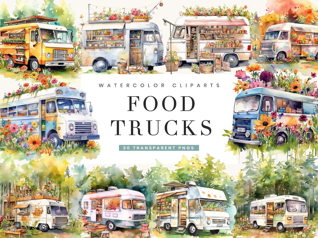 Watercolor Food Truck Clipart Bundle (digital Download) - Etsy