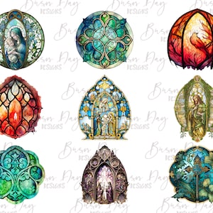 Watercolor Vintage Church Windows Clipart Bundle (digital Download) - Etsy