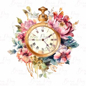 Watercolor Ornate Clocks Clipart Bundle Digital Download Commercial Use ...
