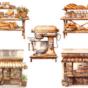 Watercolor Bakery Clipart Bundle: 25 PNG Sublimation Designs (digital ...