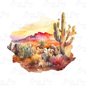Watercolor Desert Clipart Bundle: Arid Landscape (instant Download) - Etsy