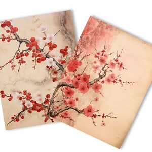 29 Cherry Tree Junk Journal Paper Pack Digital Prints Instant Download ...