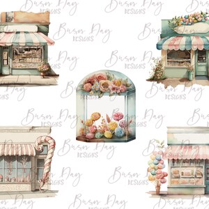 Watercolor Candy Storefront Clipart: 21 PNG Graphics (digital Download ...