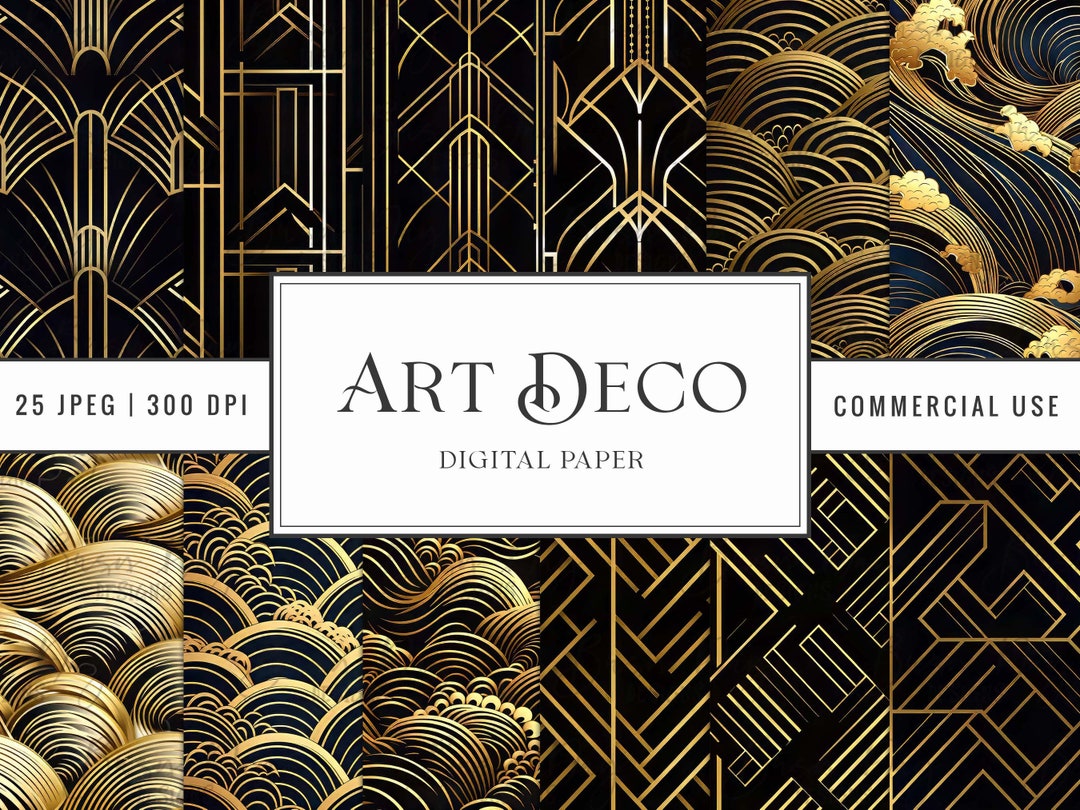 25 Art Deco Digital Paper Junk Journal, Digital Download, Digital Files ...