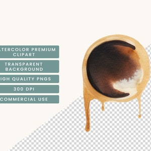 48 Watercolor Coffee Stain Clipart Bundle Digital Download Sublimation ...