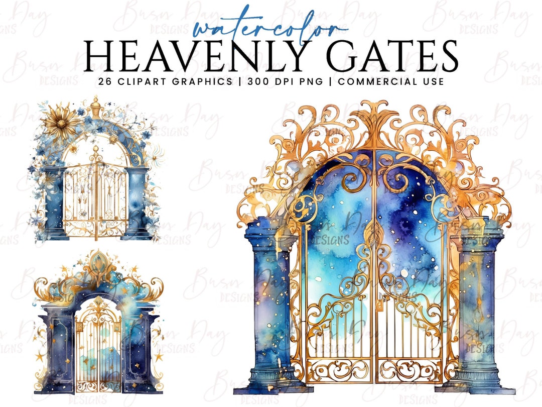 Watercolor Heavenly Gates Clipart Bundle Digital Download - Etsy