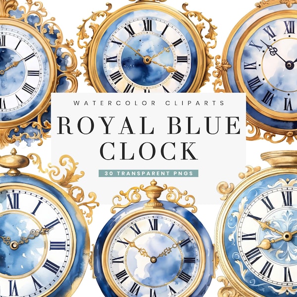 Blue Rose Wall Clock - Etsy UK