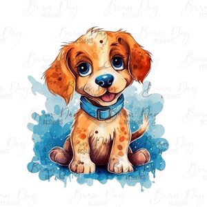 22 Watercolor Cute Puppy Clipart Bundle, Watercolor Clipart, Watercolor ...