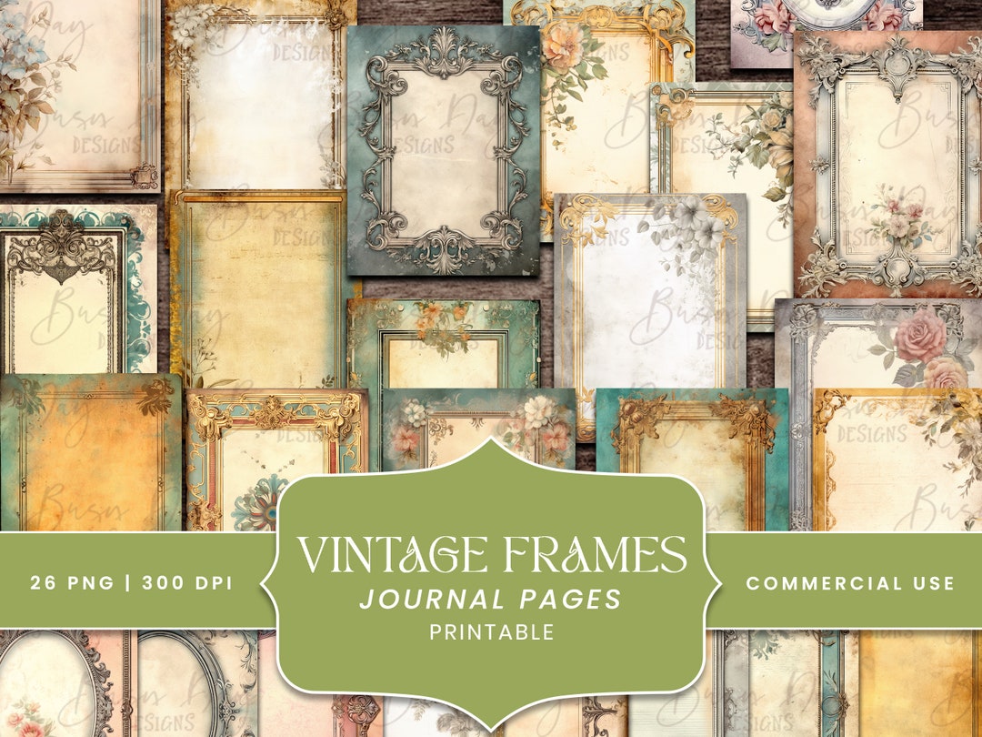 Vintage Frames Journal Paper: 26 Digital Scrapbooking Prints (digital ...