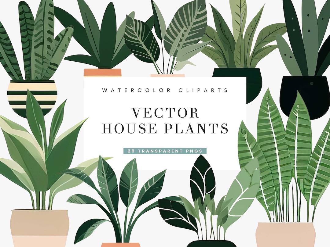 29 Vector House Plants Clipart Bundle Sublimation Designs Digital ...