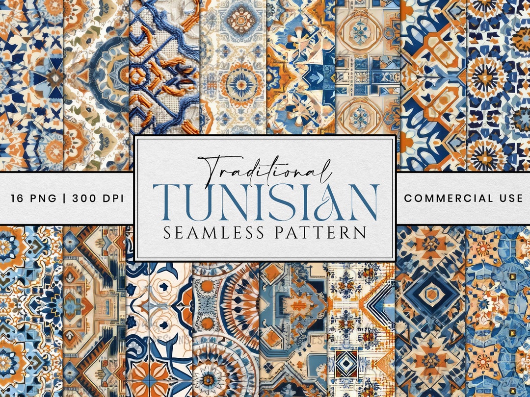 Traditional Tunisian Seamless Pattern, Instant Digital Download ...