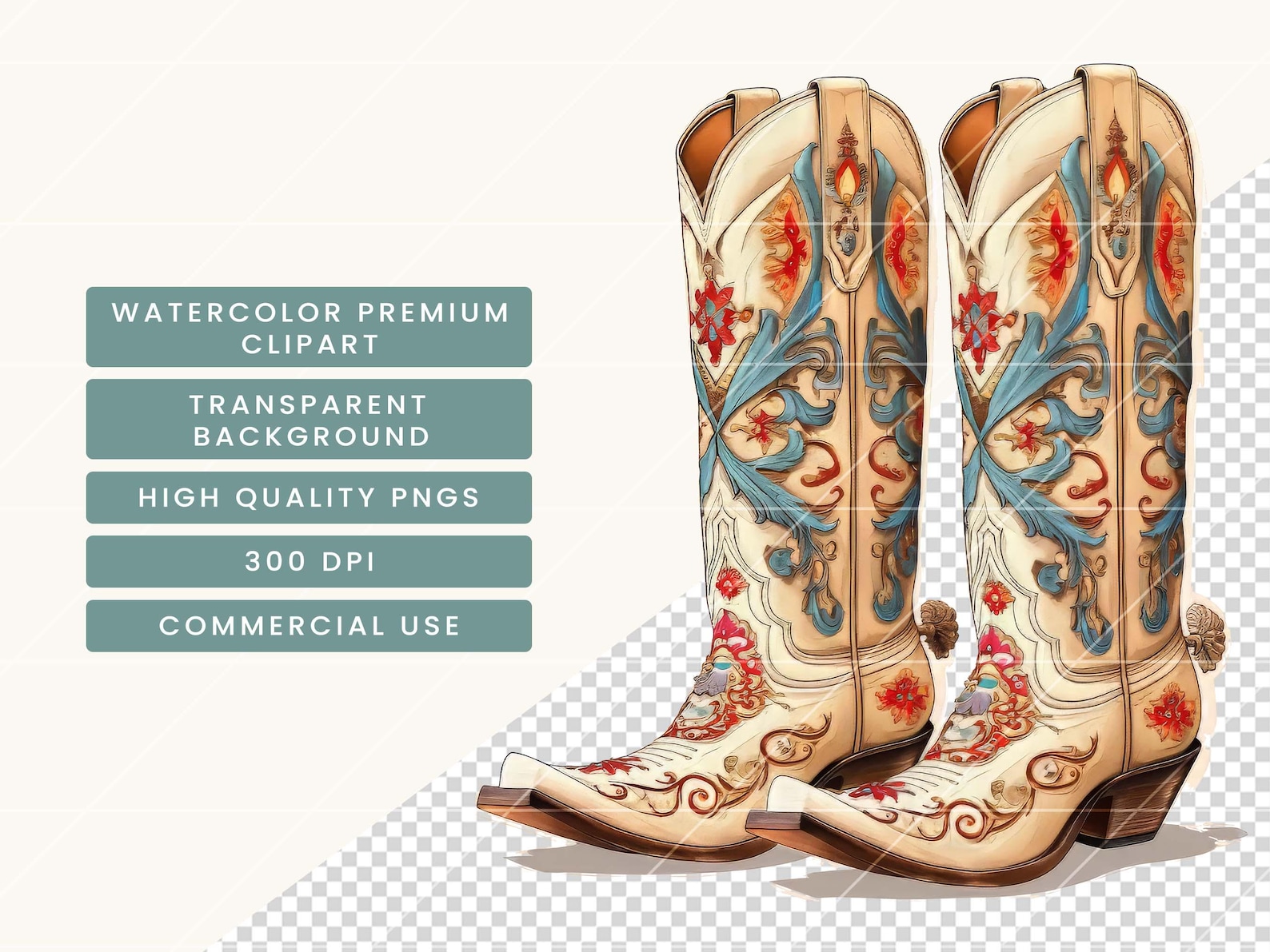 Watercolor Country Music Clipart: Western PNG Bundle (digital Download ...