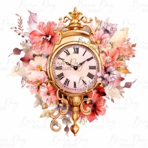 Watercolor Ornate Clocks Clipart Bundle Digital Download Commercial Use ...