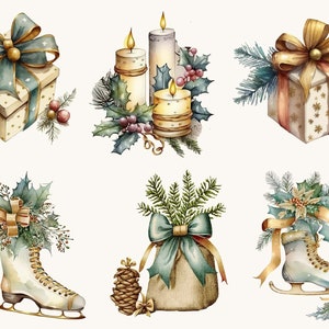 Watercolor Christmas Clipart Bundle: 27 PNG Designs (digital Download ...