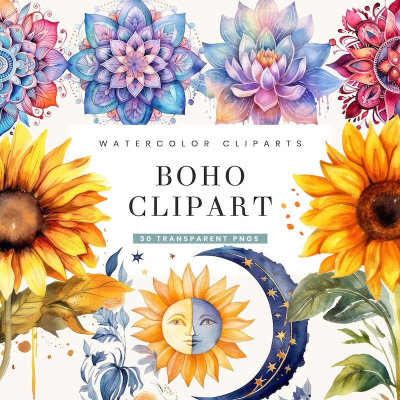 Boho Clipart - Etsy