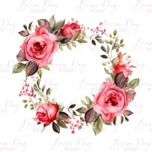 Watercolor Floral Wreaths Clipart Bundle (digital Download) - Etsy