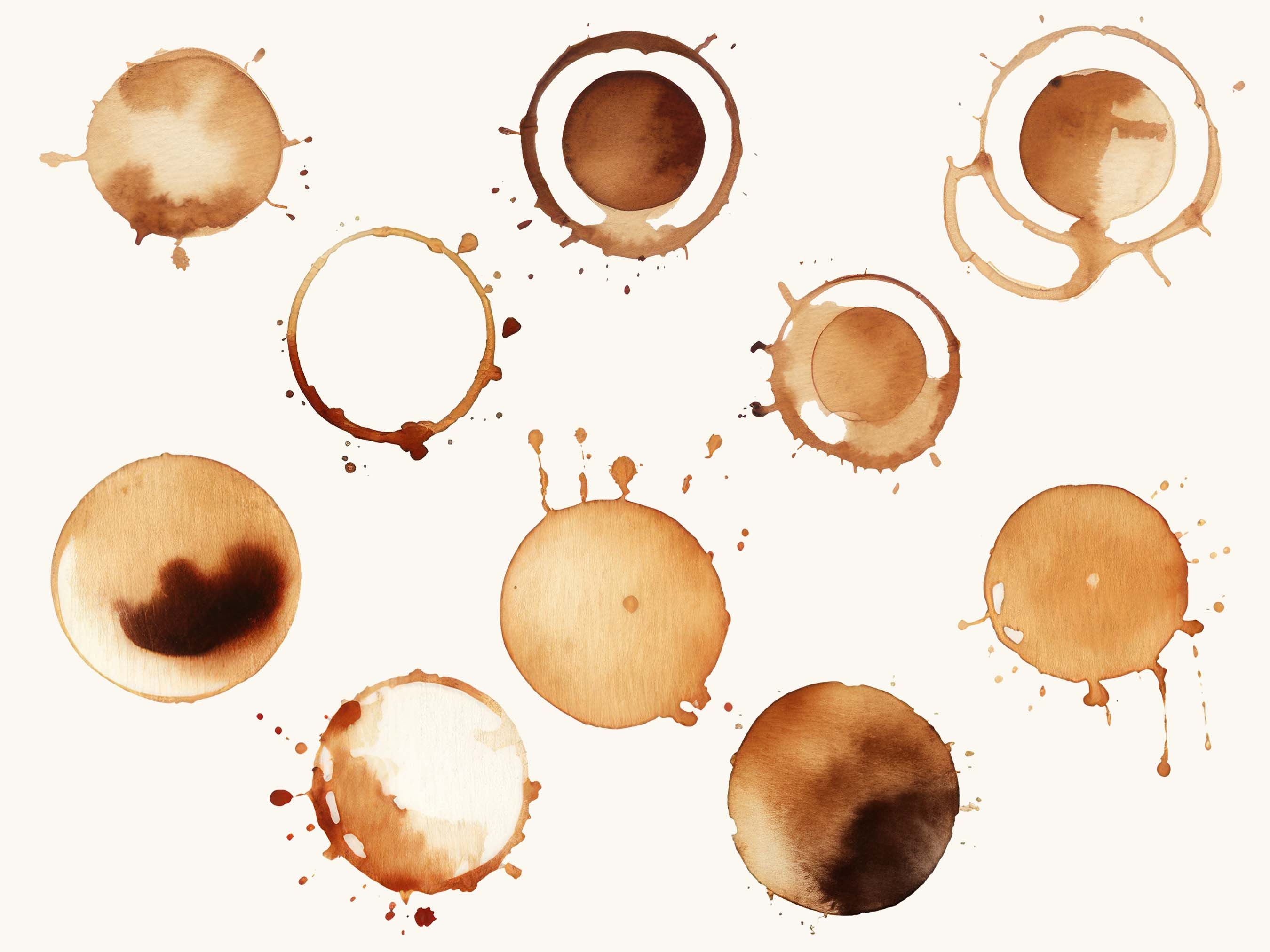 Watercolor Coffee Stain Clipart: 48 PNG Designs (digital Download) - Etsy