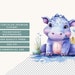 31 Watercolor Cute Baby Hippo Clipart Bundle Sublimation Designs ...