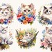29 Watercolor Ragdoll Cats Clipart Bundle Sublimation Designs, Instant ...