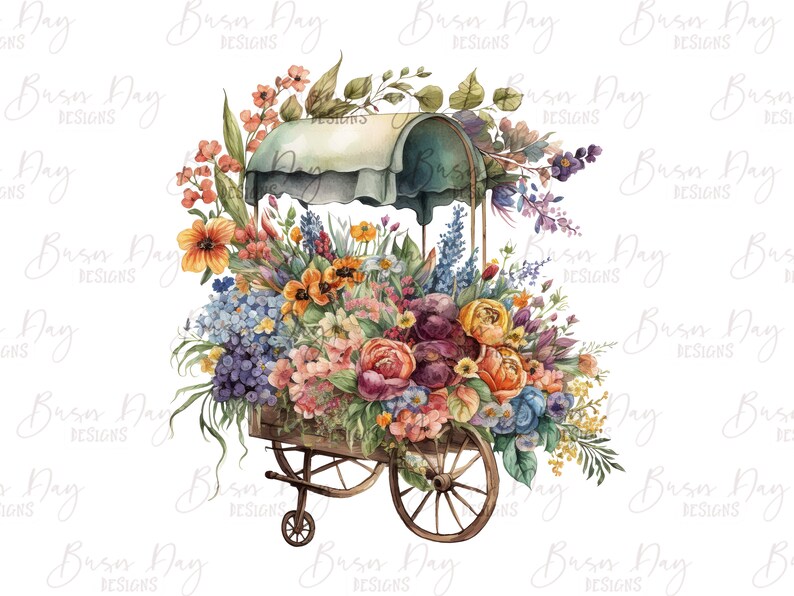 Watercolor Flower Carts Clipart Bundle (digital Download) - Etsy