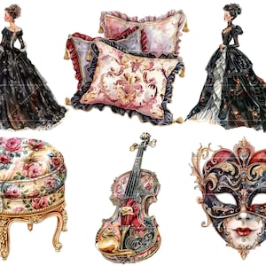 30 Watercolor Baroque Era Clipart Bundle Sublimation Designs Digital ...