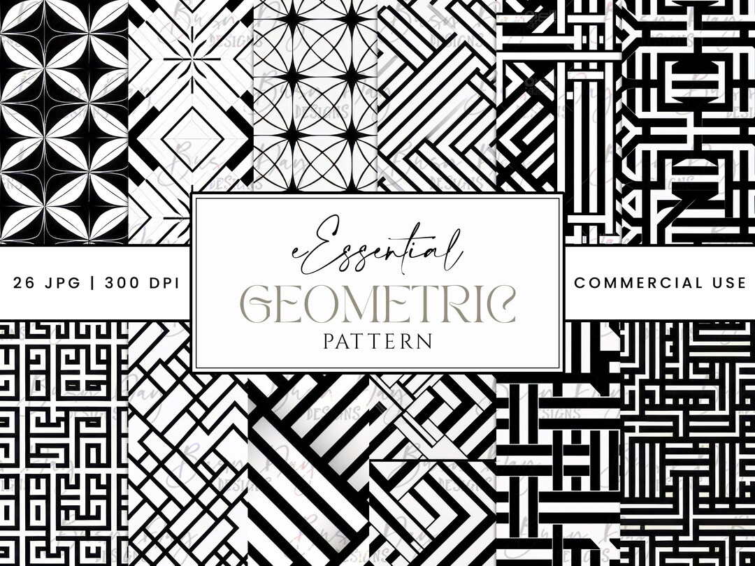 26 Essential Geometric Patterns Background Sublimation Designs, Instant ...