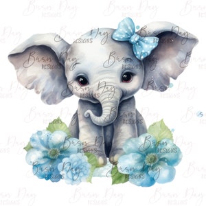 36 Watercolor Cute Elephant Clipart Bundle , Clipart Bundle, Commercial ...