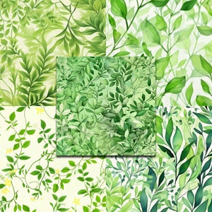 26 Seamless Spring Greenery Digital Paper Pack Sublimation Designs ...