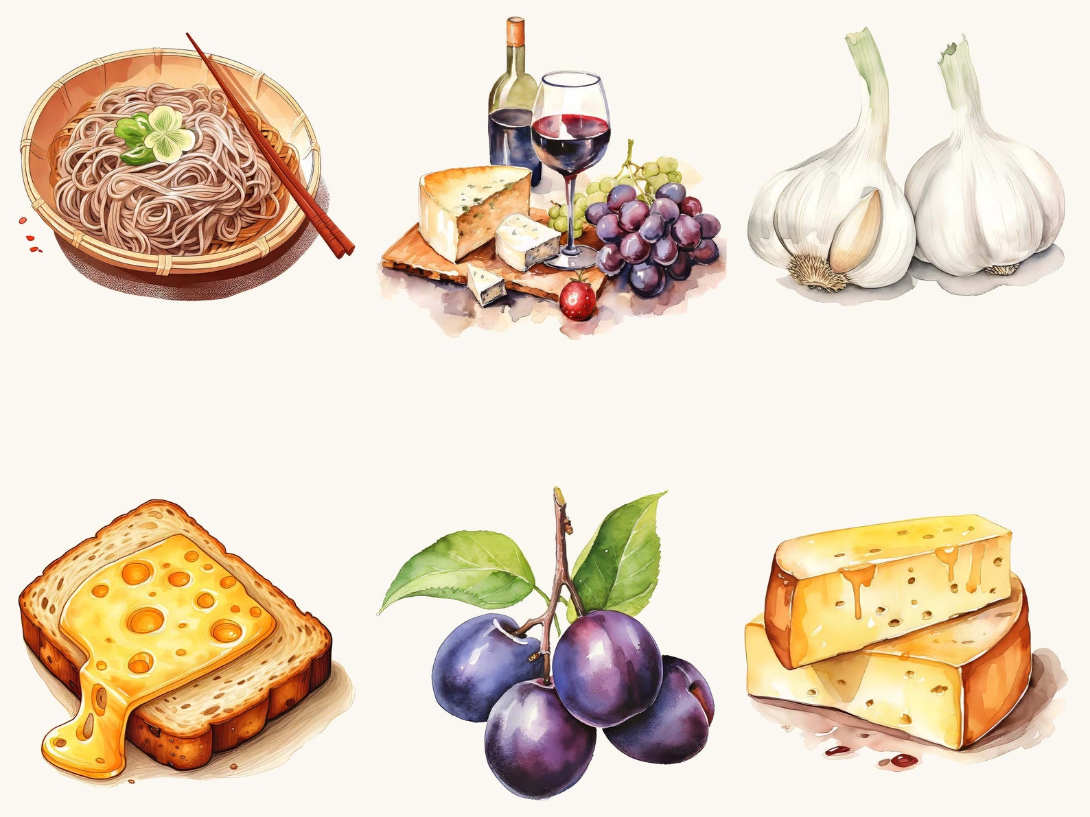 Watercolor Food Clipart Bundle: 24 PNG Designs (digital Download) - Etsy