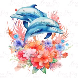 33 Watercolor Dolphins Clipart Bundle, Digital Download, Digital Paper ...