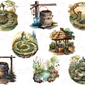 Watercolor Spring Well Vol 2 Clipart Clipart Bundle - Etsy
