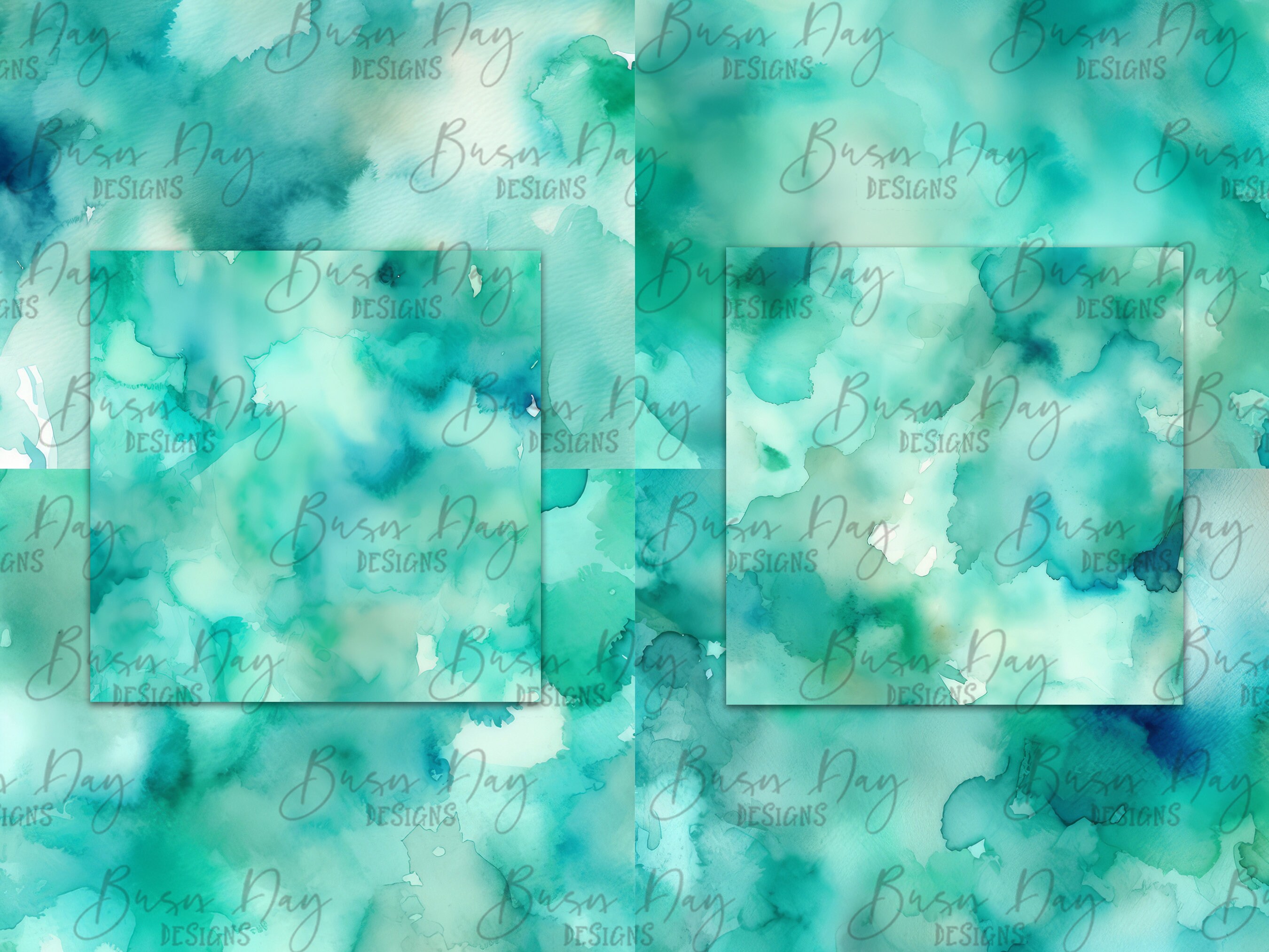 12 Teal Watercolor Background Digital Wall Art, Digital Download ...