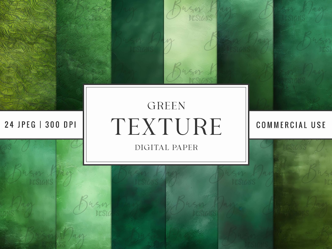 Green Texture Digital Paper Pack: 24 Printable Papers (digital Download ...