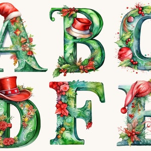 26 Watercolor Capital Letter Alphabet Clipart Bundle Sublimation ...
